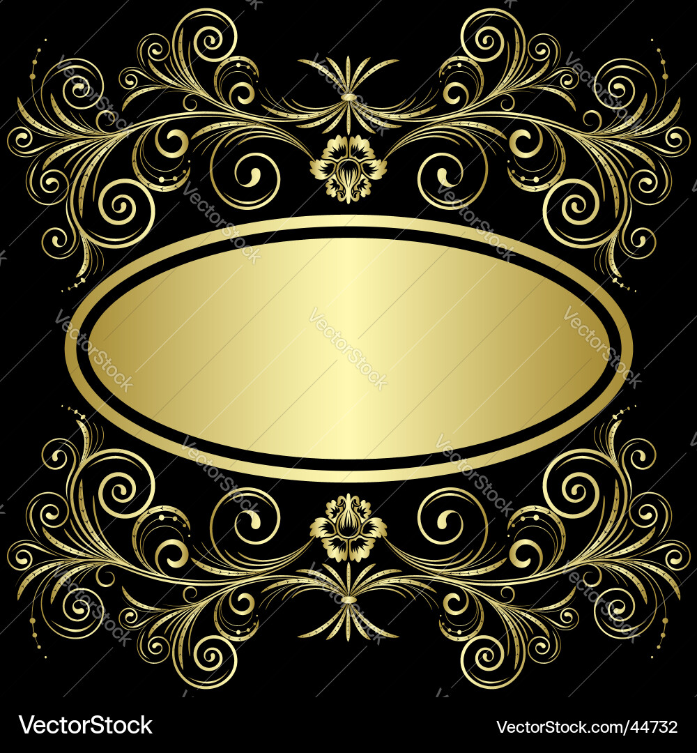 Floral Gold Frame Ornament Royalty Free Vector Image