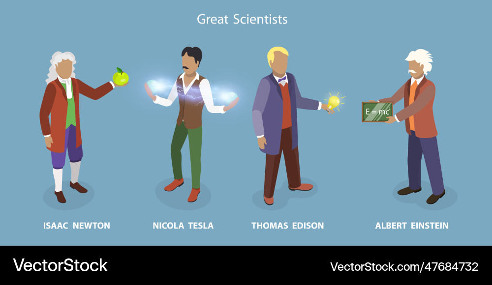 Isometric Scientists Set Royalty Free Vector Image