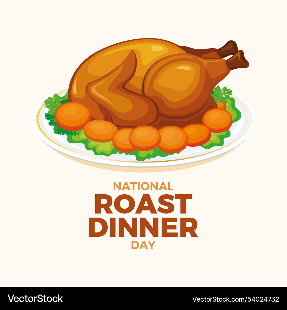 National roast dinner day poster Royalty Free Vector Image