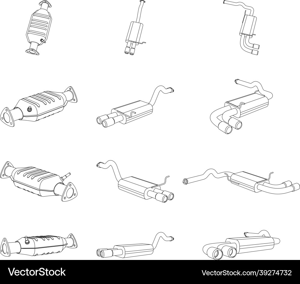 Perspective of car exhaust Royalty Free Vector Image