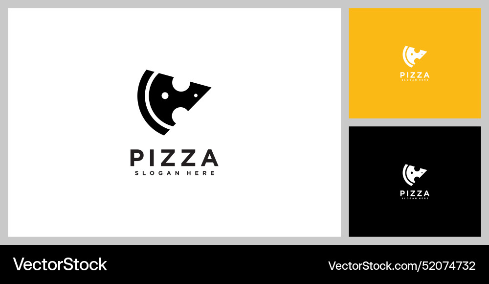 Pizza logo design template Royalty Free Vector Image