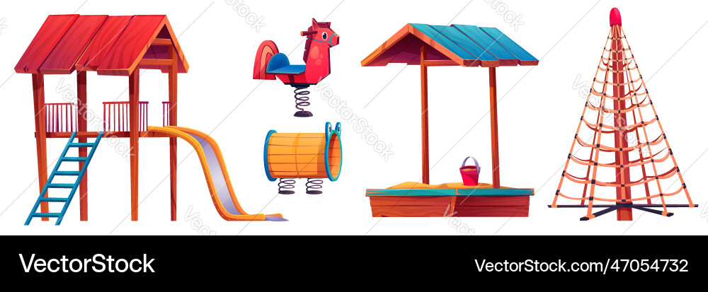 Spielplatz Erholung Cartoon Set Lizenzfreies Vektorbild