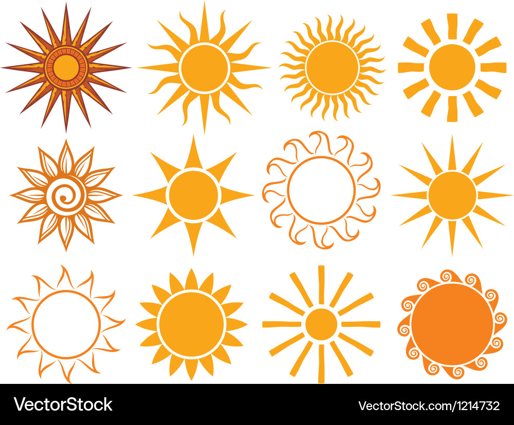 Sun collection Royalty Free Vector Image - VectorStock