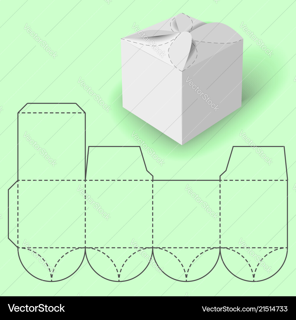 Blueprint White Gift Box Template Royalty Free Vector Image