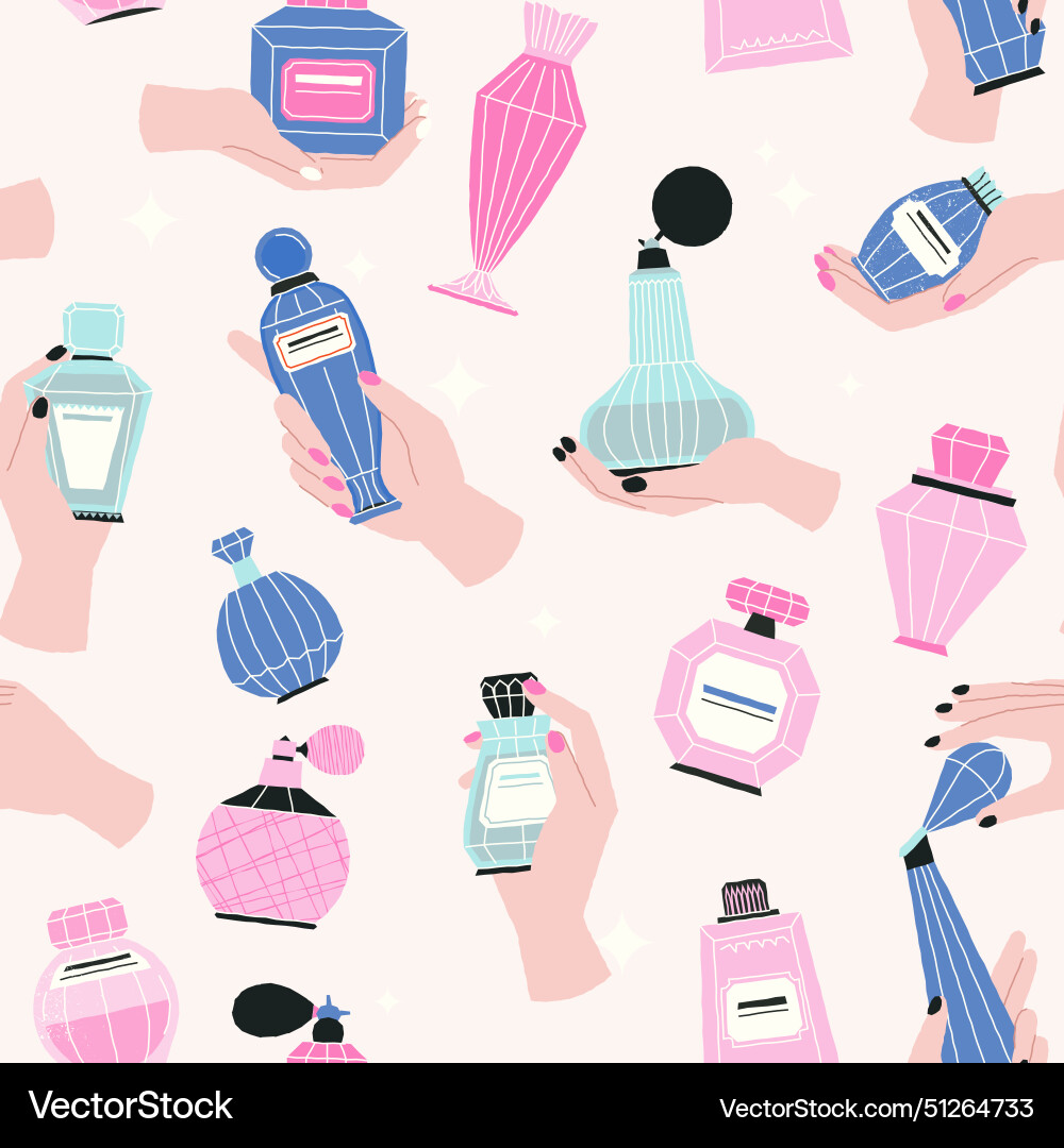 Cartoon perfume pattern abstract grungy doodle Vector Image