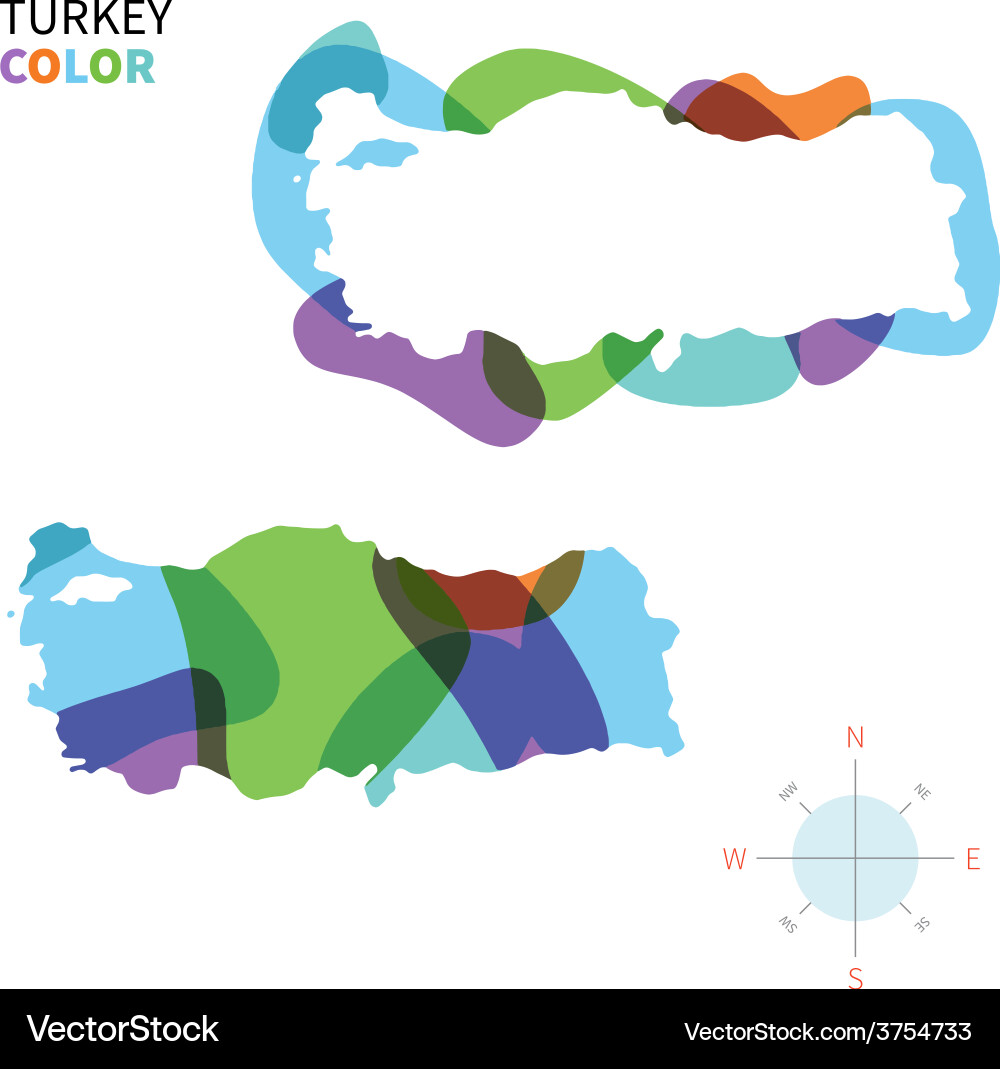 Colorful Turkey Map Royalty Free Vector Image - VectorStock
