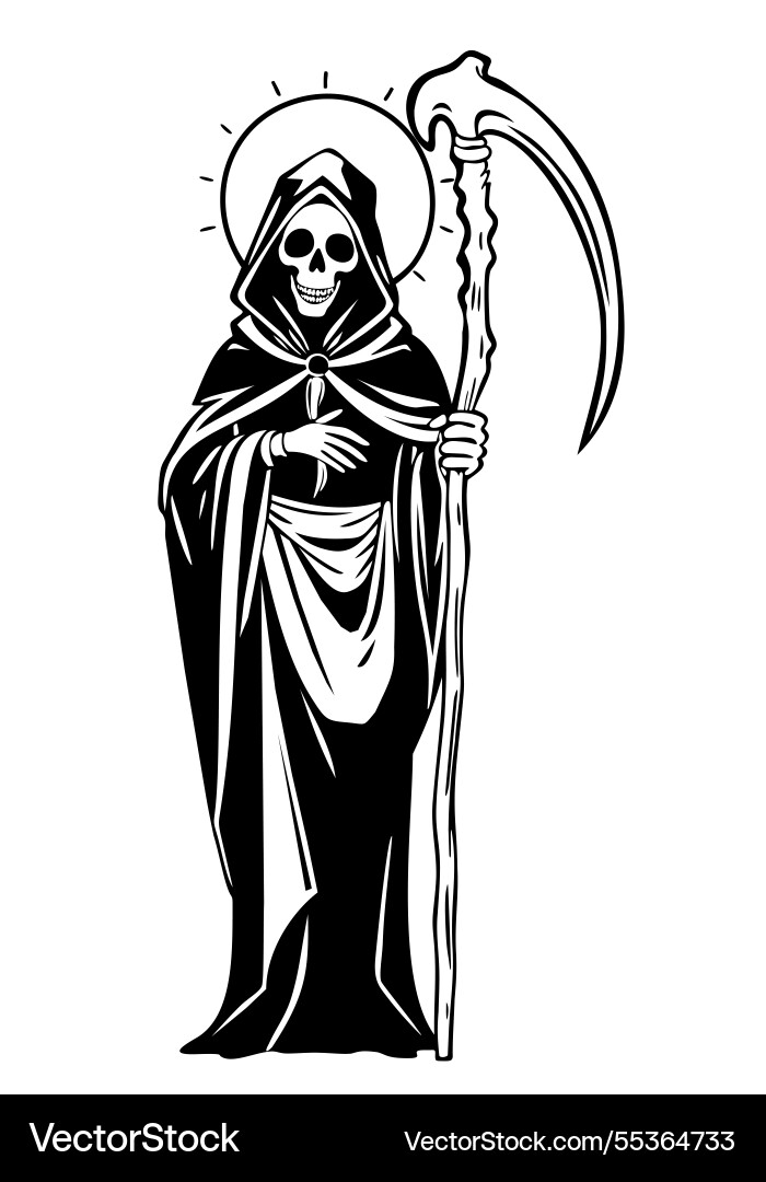 Death reaper monochrome Royalty Free Vector Image
