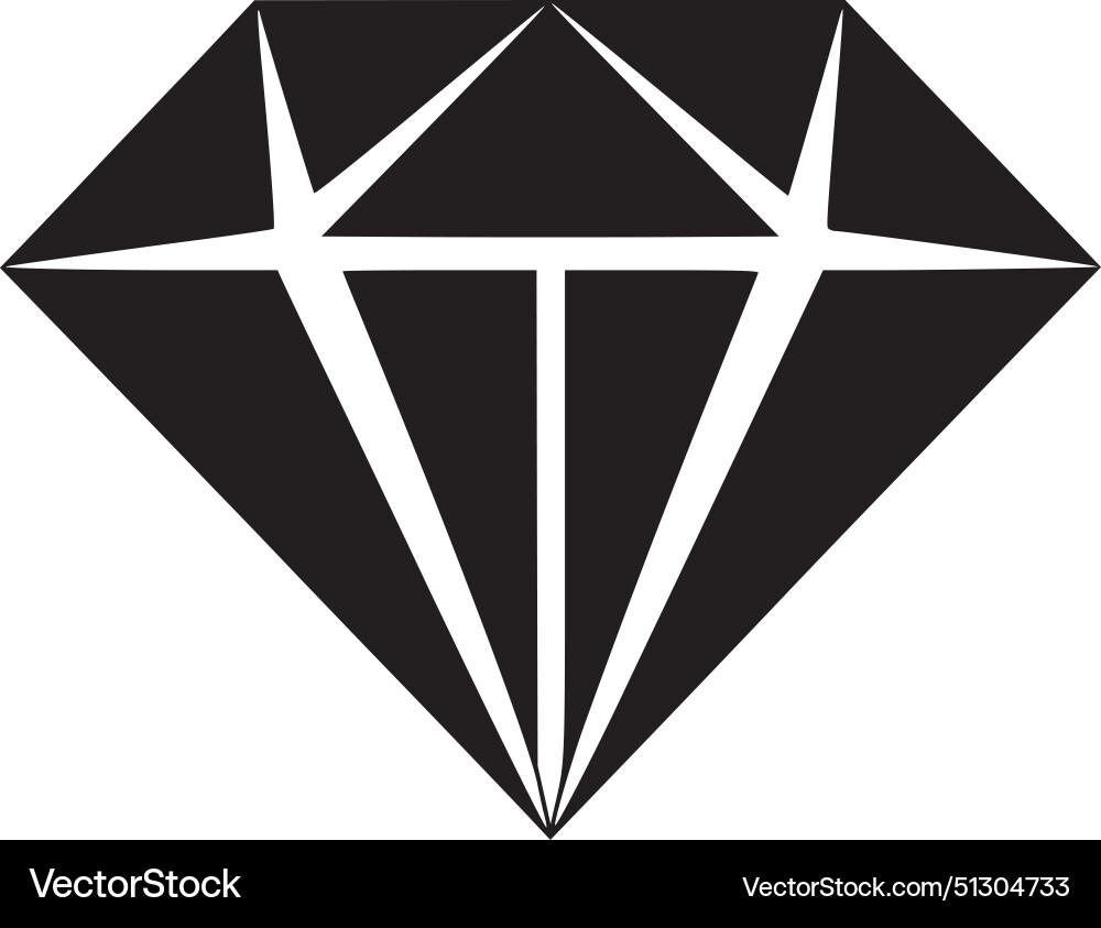 Diamond - minimalist and flat logo Royalty Free Vector Image
