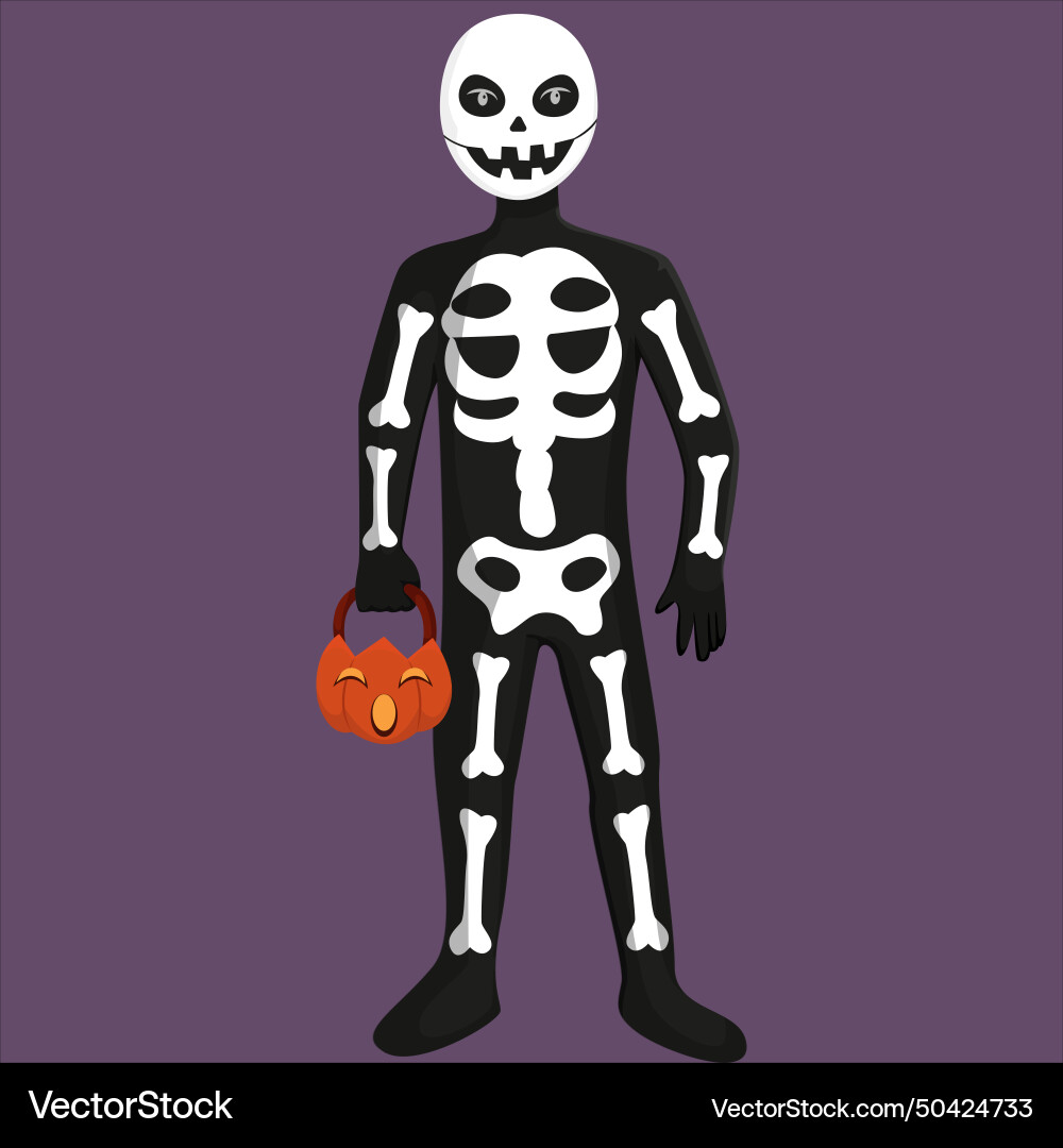 Halloween skeleton costume character design Vector Image