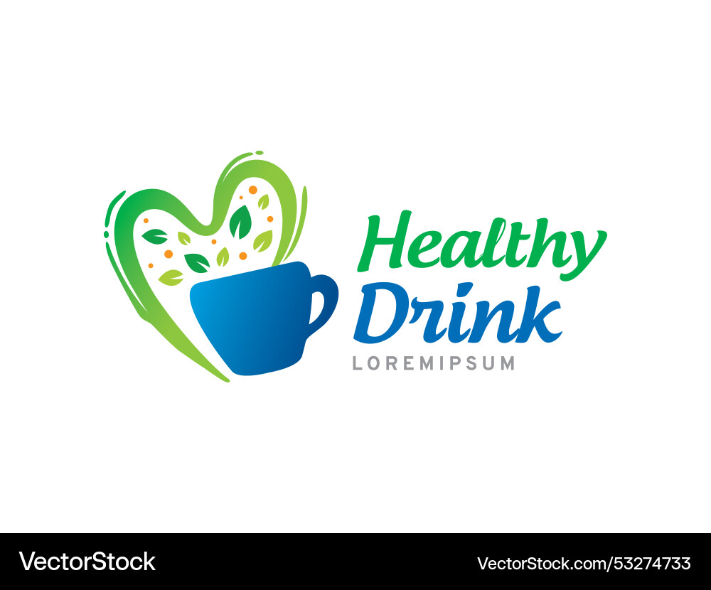 Healthy drink logo symbol or icon template Vector Image