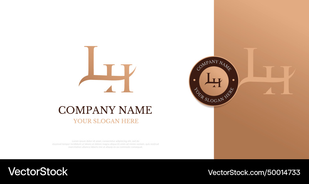 Initial lh logo design Royalty Free Vector Image