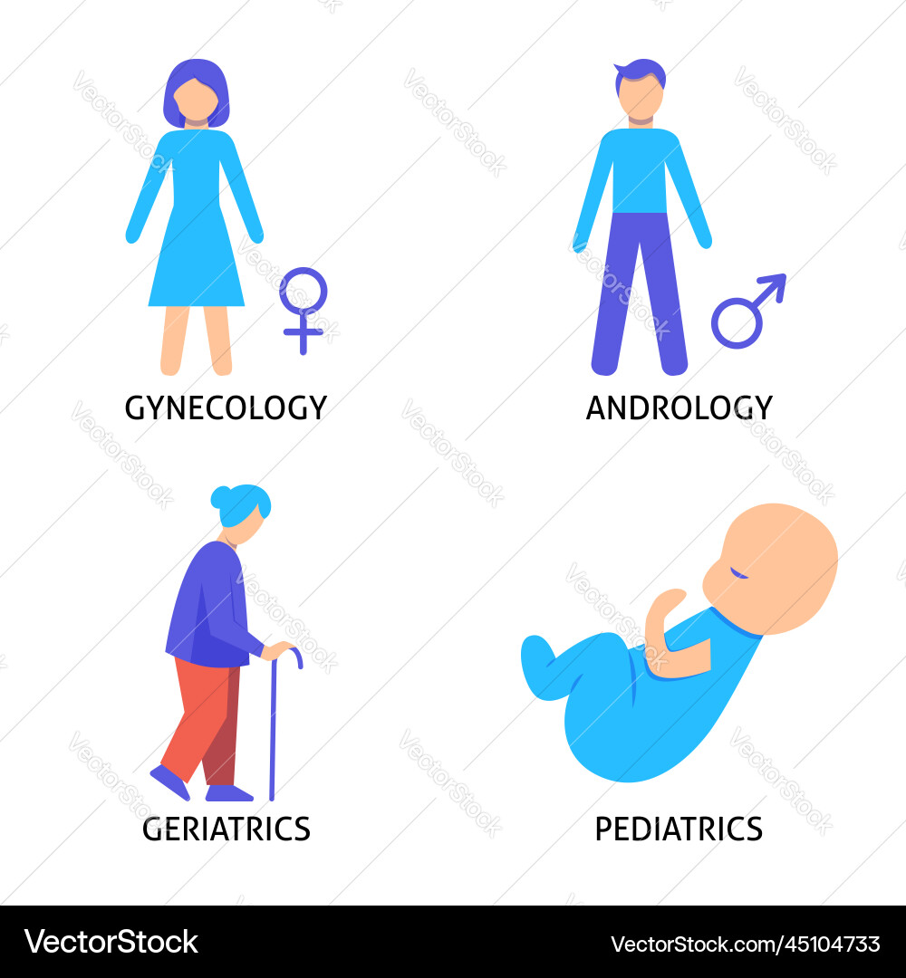 Medical specialty care icon set Royalty Free Vector Image