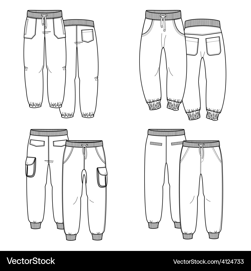 Pants Outline Sketch Royalty Free Vector Image