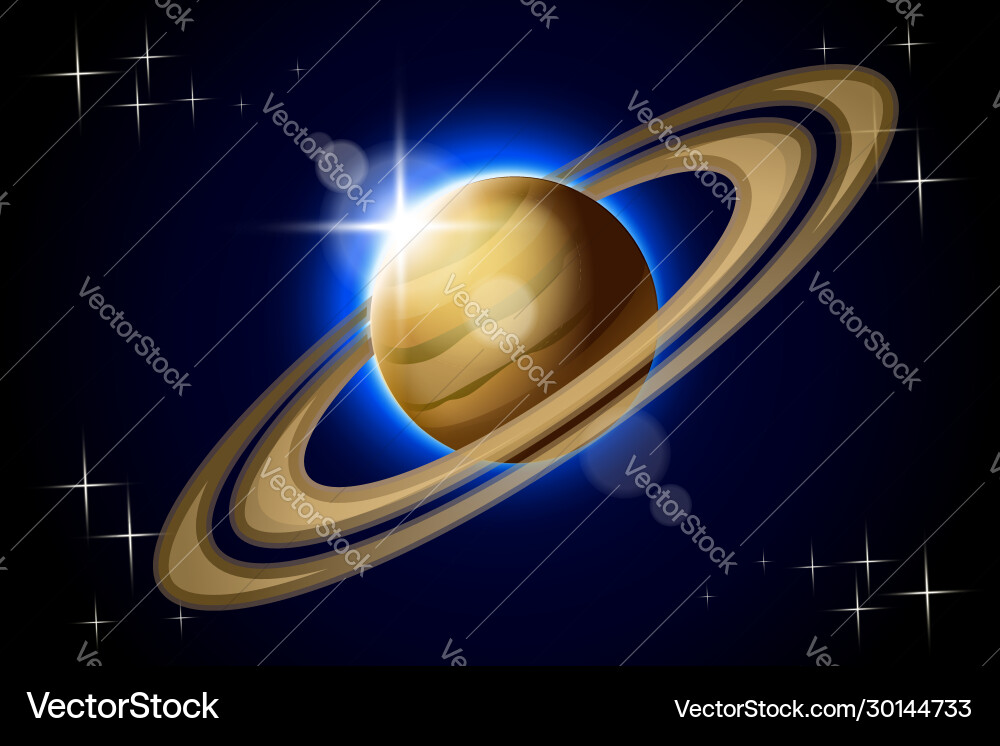 Planets set13 saturn Royalty Free Vector Image