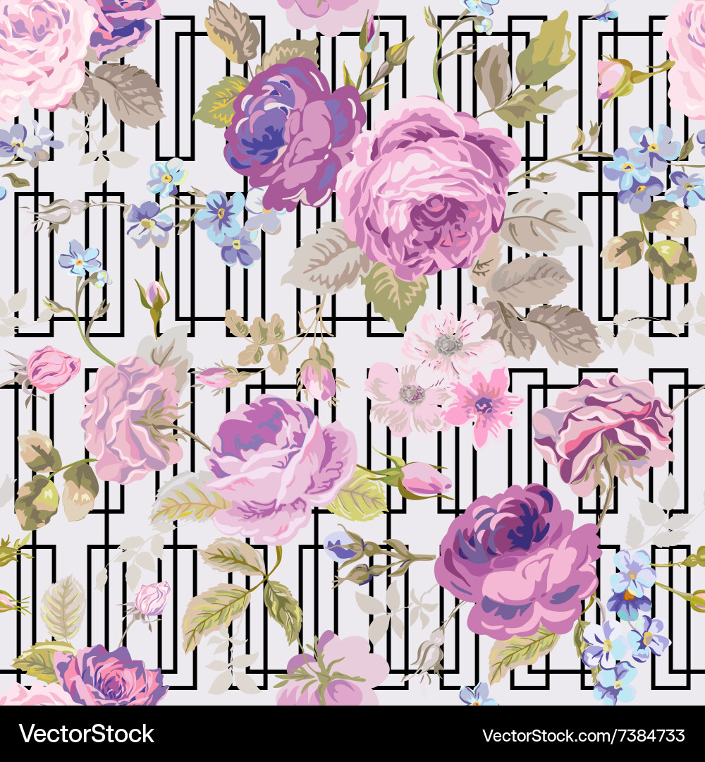 Spring flowers geometry background Royalty Free Vector Image