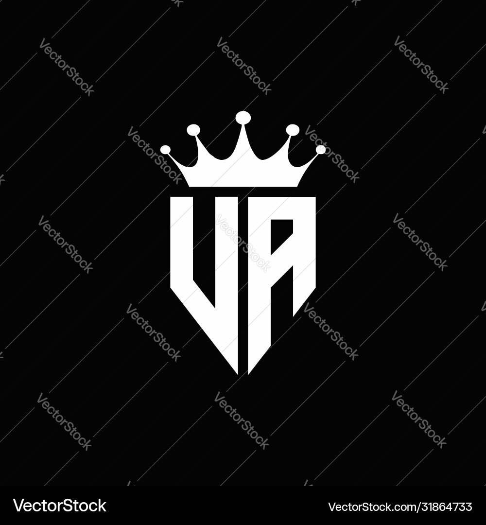 Va logo monogram emblem style with crown shape Vector Image