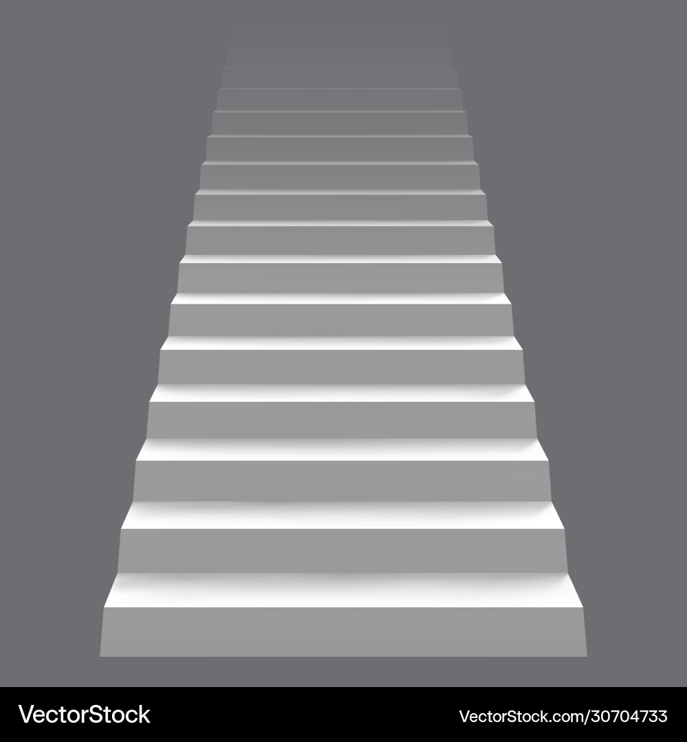 White realistic stair concept modern staircase Vector Image