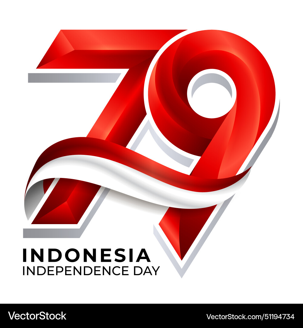 79th indonesian independence logo 17 august 2024 Vector Image