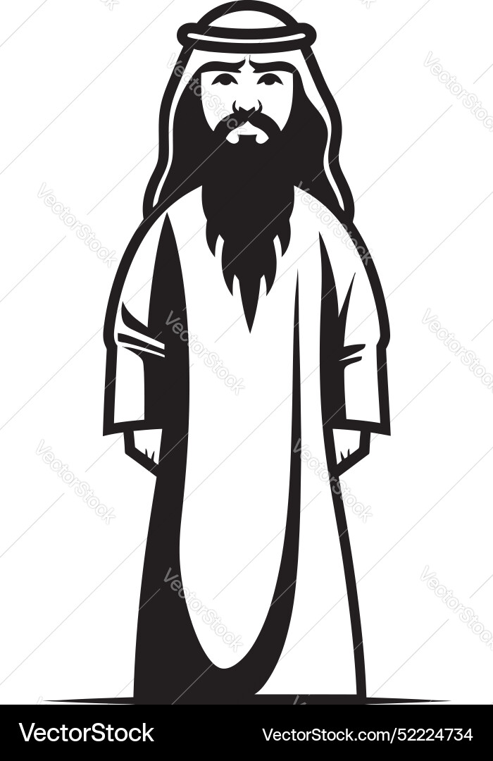 Arabian elegance sleek icon featuring arabic man Vector Image