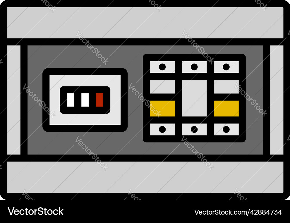 Circuit breakers box icon Royalty Free Vector Image