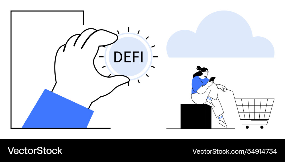 Digital financial integration concept with defi Vector Image