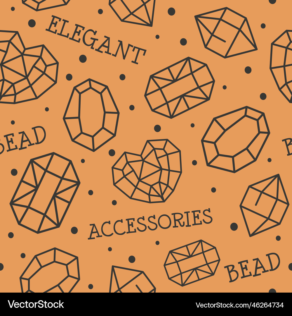 Elegant bead accessories jewelry seamless pattern Vector Image