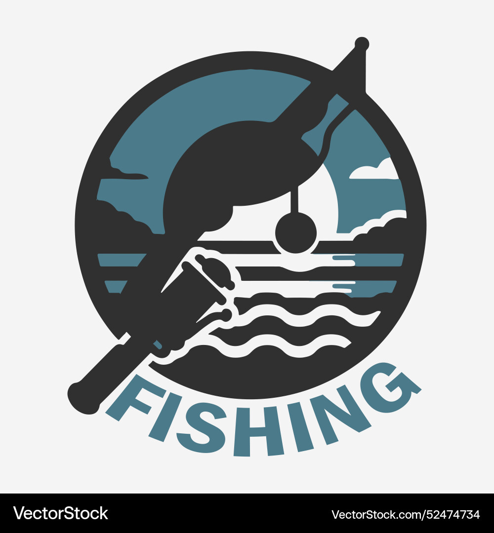 Fishing logo t shirt design Royalty Free Vector Image
