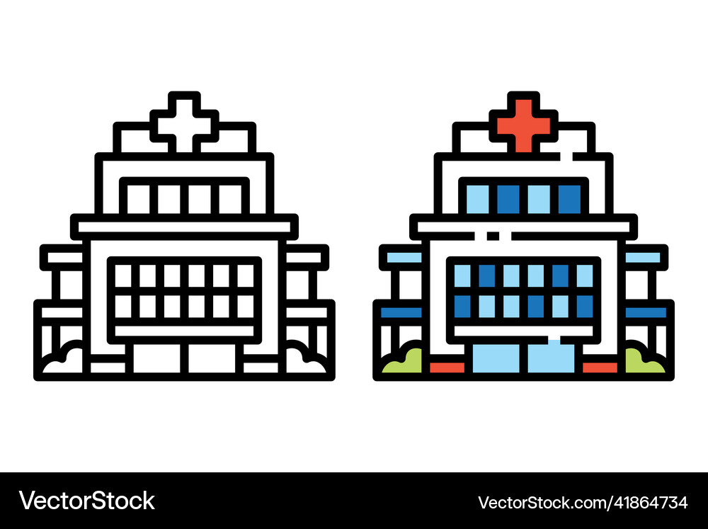 Hospital line icon Royalty Free Vector Image - VectorStock