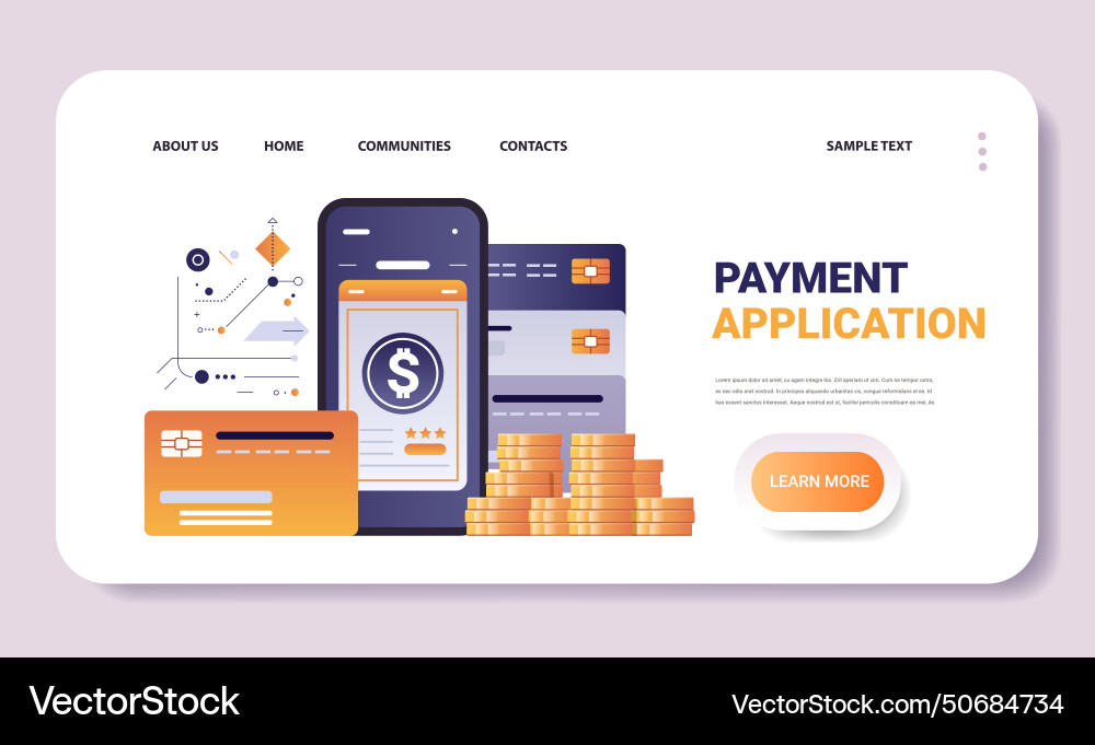 Online banking smart wallet payment application Vector Image