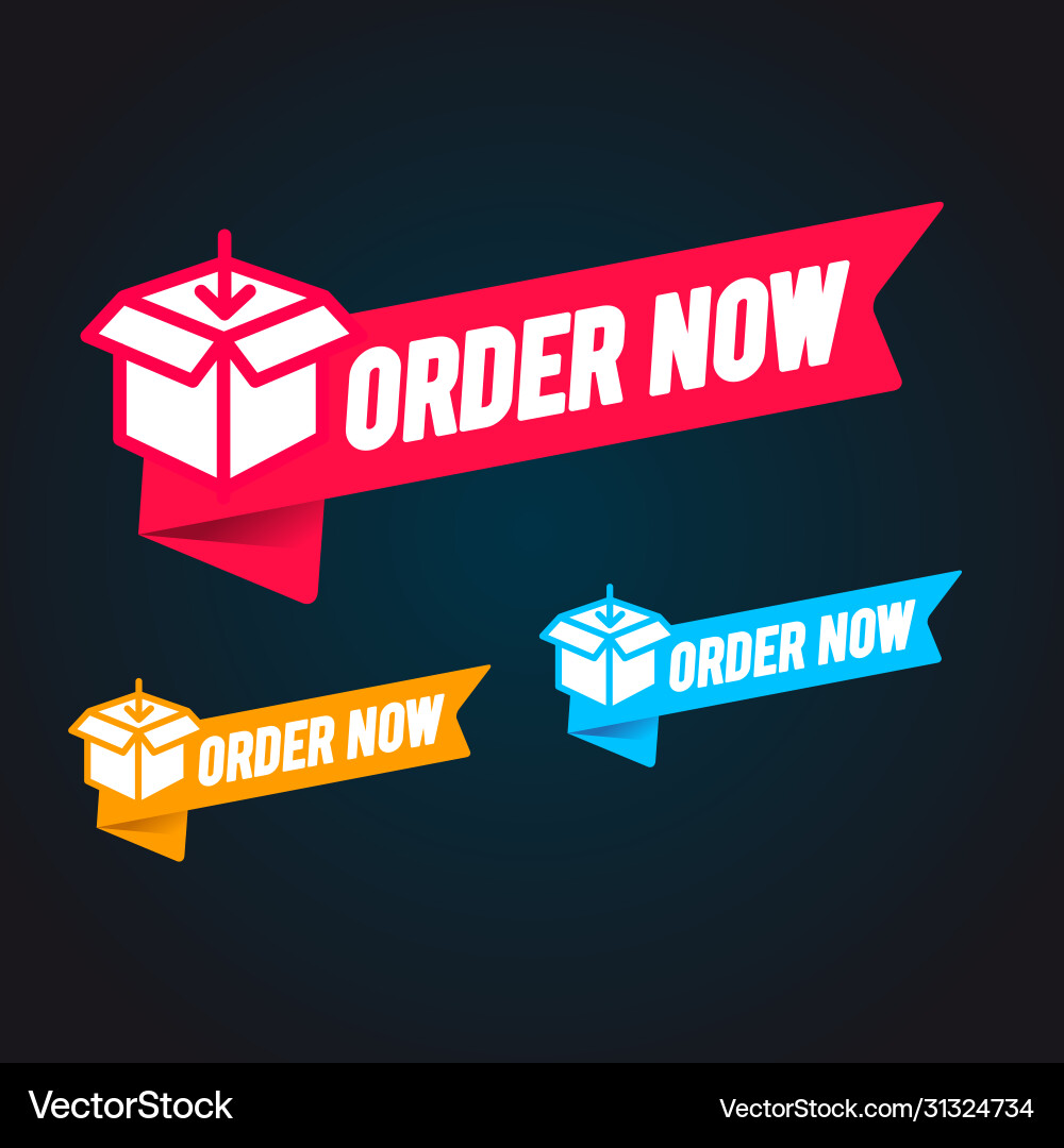 Order now label set modern web banner collection Vector Image