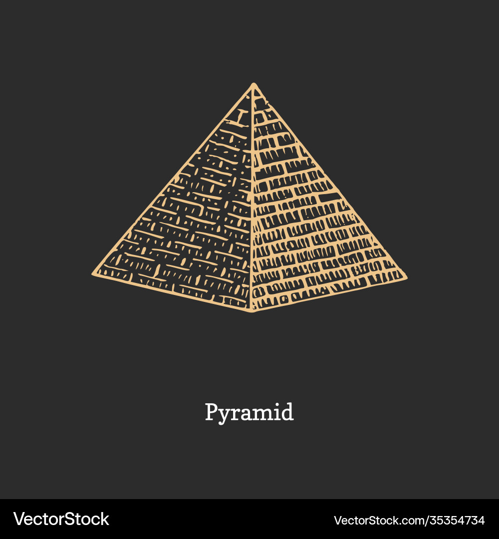 Pyramid drawing esoteric and occult sign Vector Image