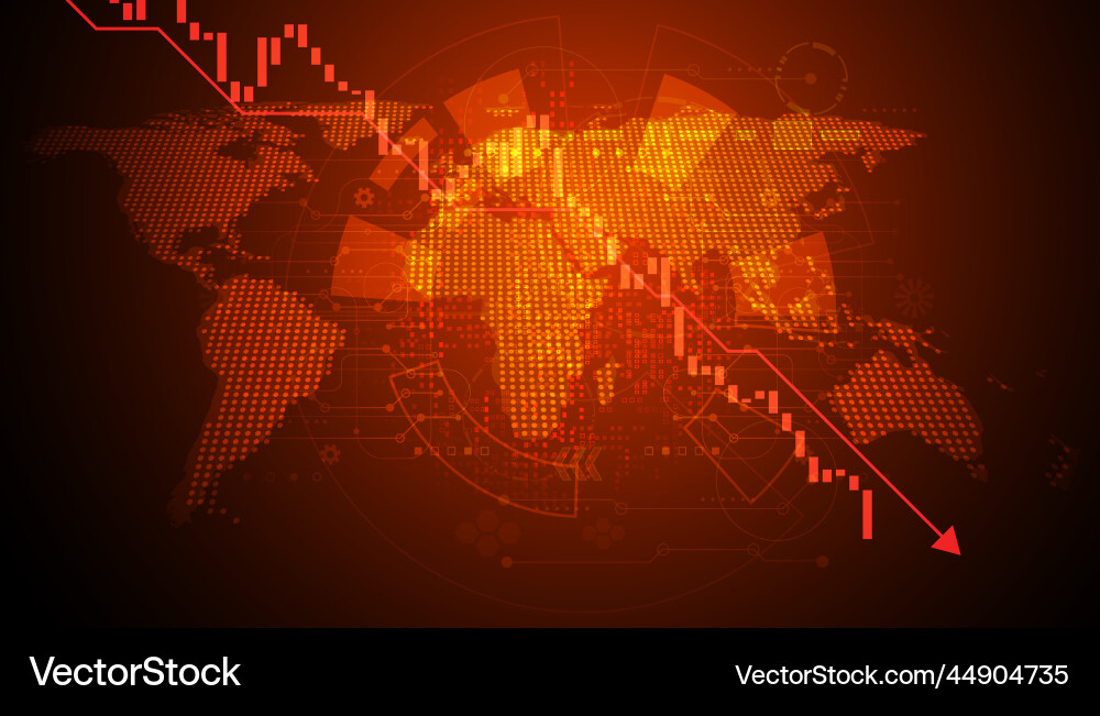 Abstract map dot and stock market charts Vector Image