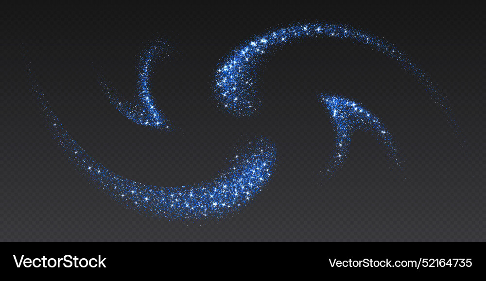 Blue glitter splashes shiny star dust explosion Vector Image