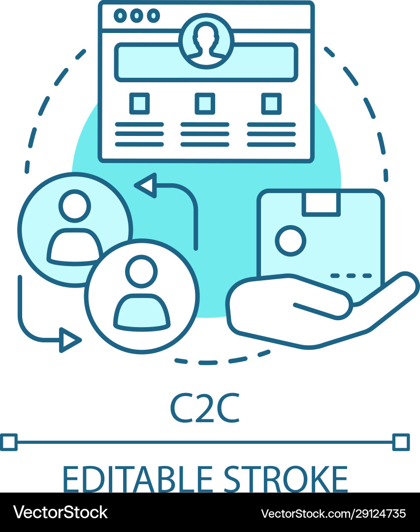 C2C Marketplace Icon Royalty Free Vector Image