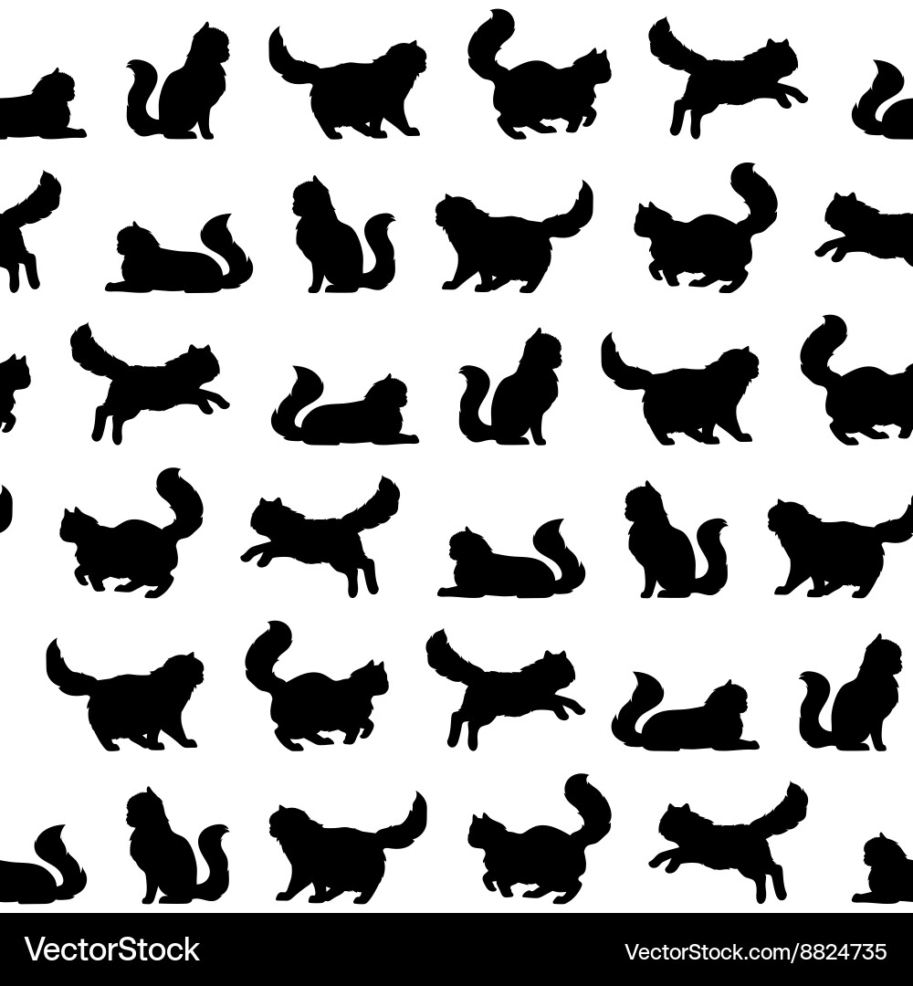 Cat seamless pattern Royalty Free Vector Image
