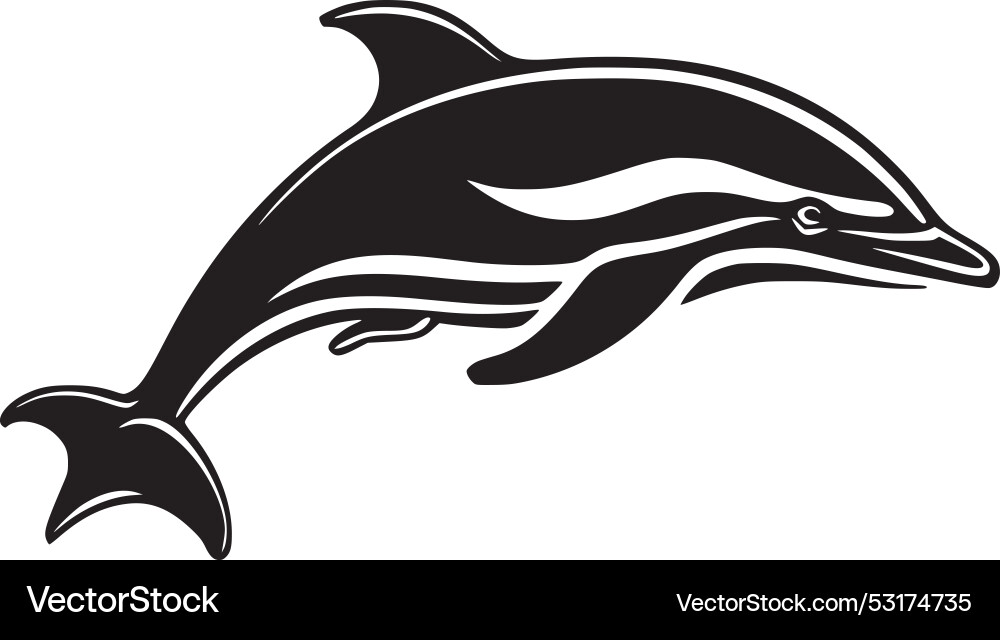 Dolphin - minimalist and simple silhouette Vector Image