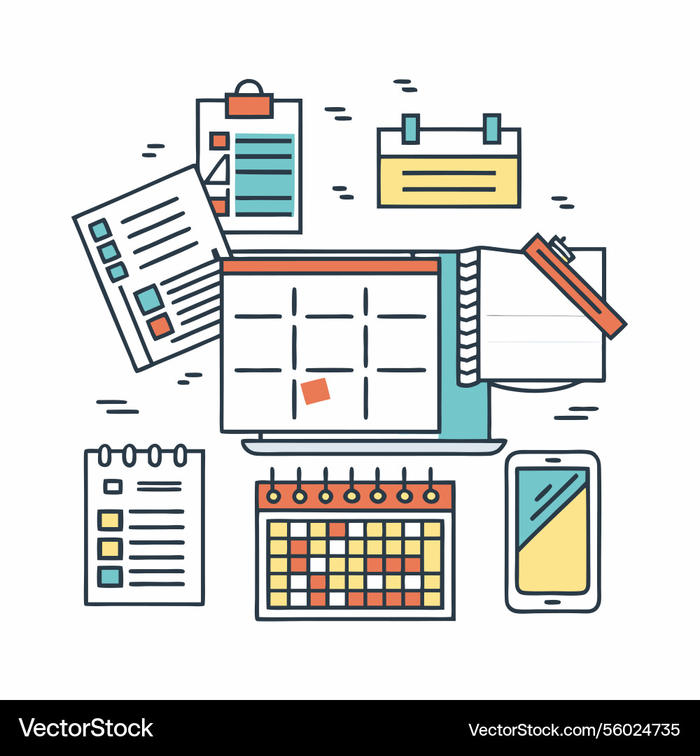 Efficient time management and organization tools Vector Image
