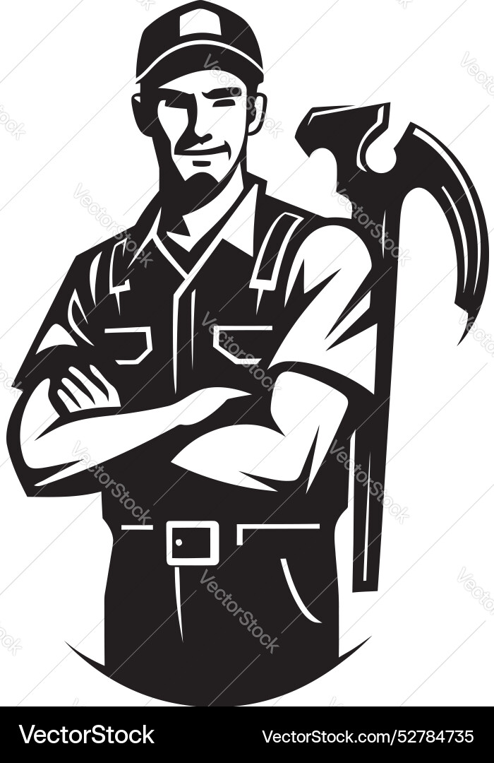 Laborer logo labor emblem design craftsmanship Vector Image