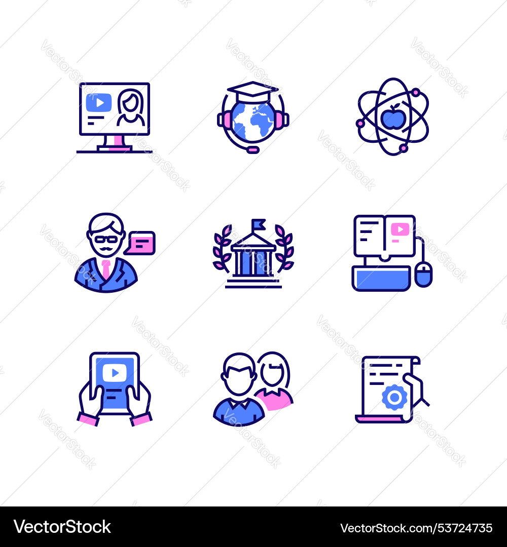 Online education and knowledge - line design style