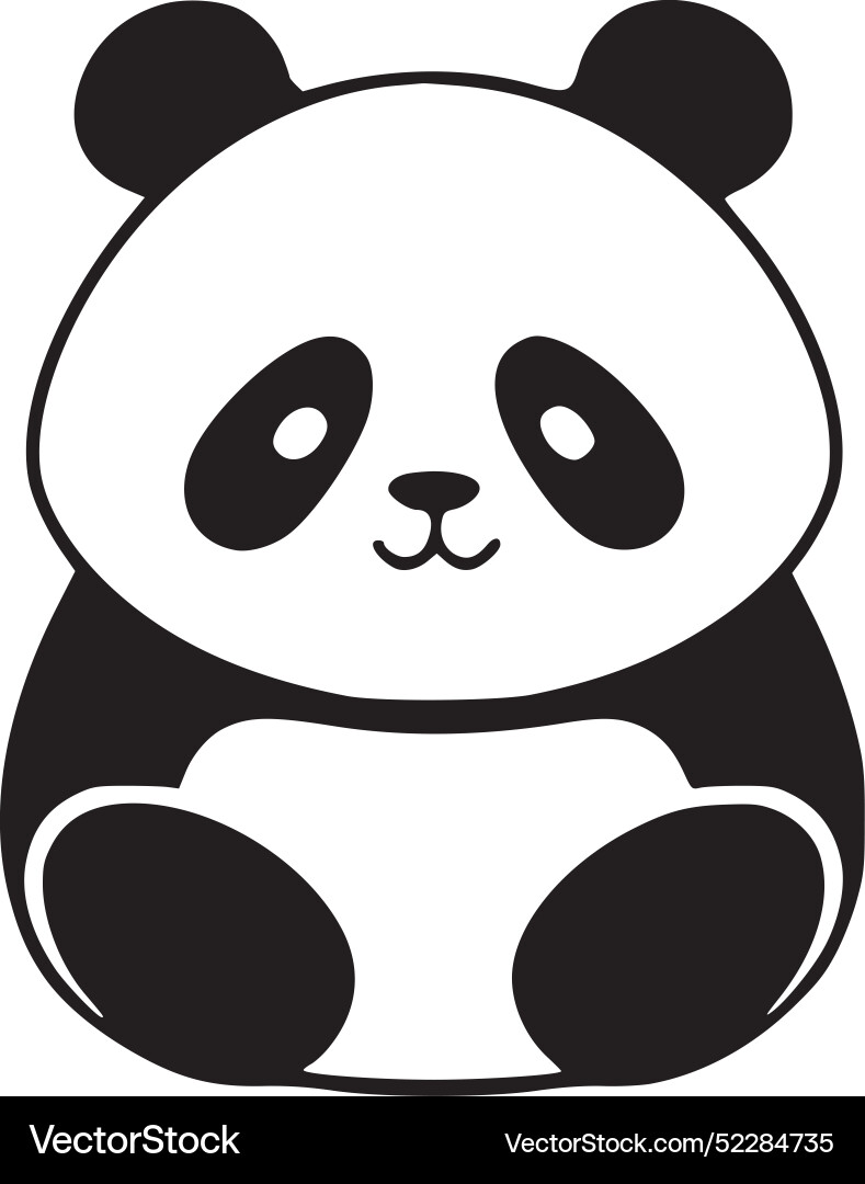 Panda - black and white isolated icon Royalty Free Vector