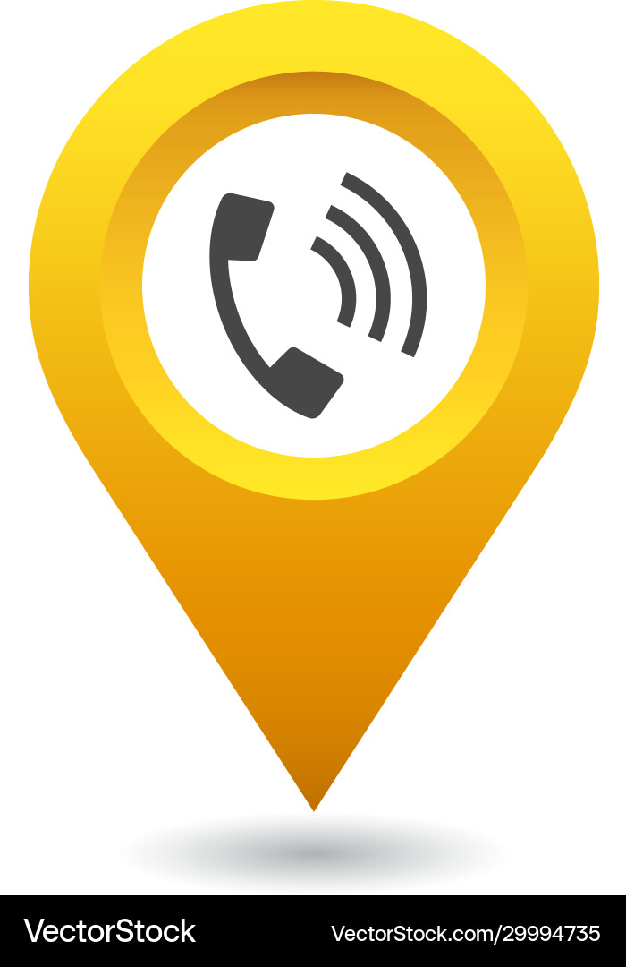 Phone location pin Royalty Free Vector Image - VectorStock