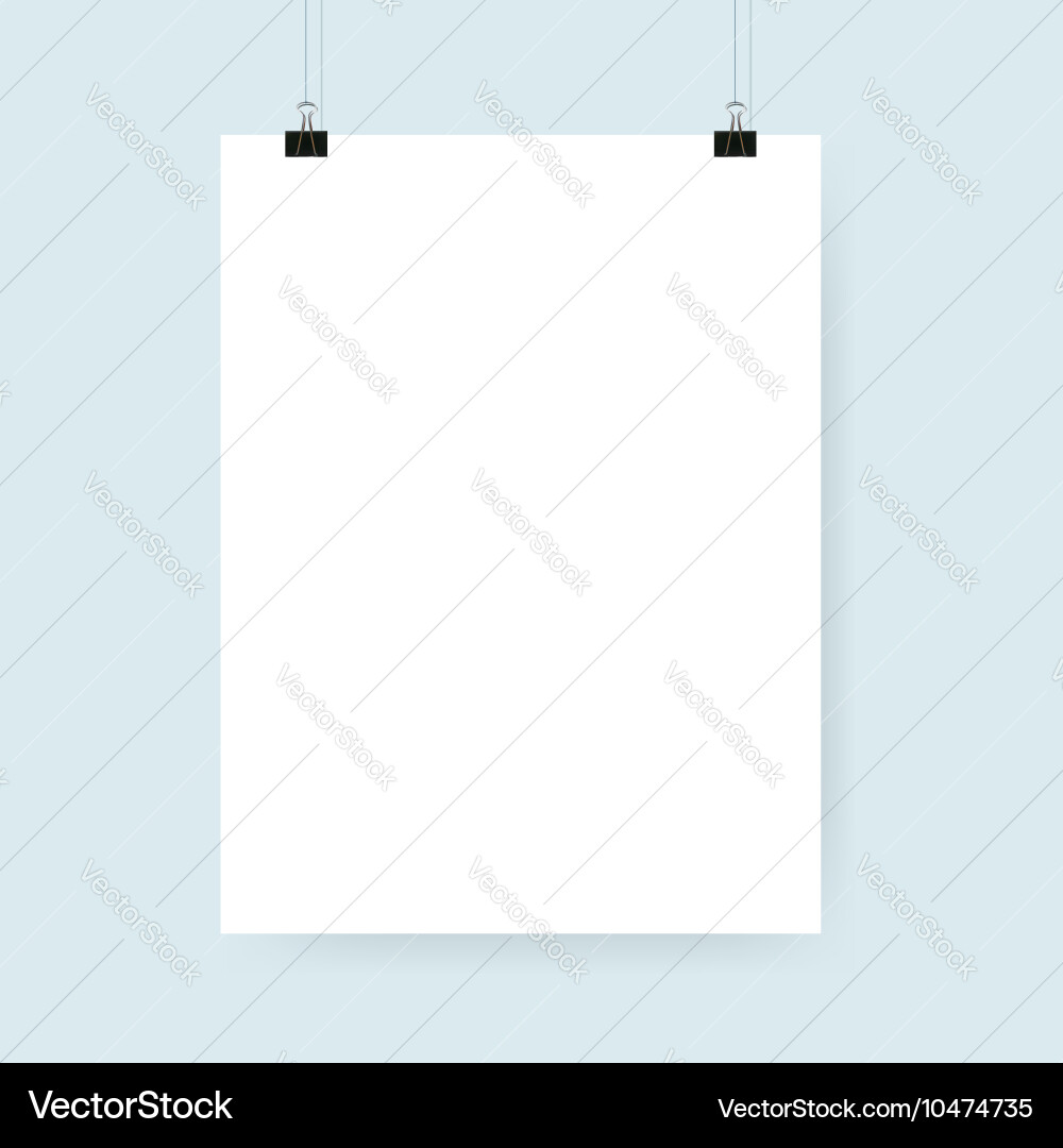 Poster binder clip Royalty Free Vector Image - VectorStock