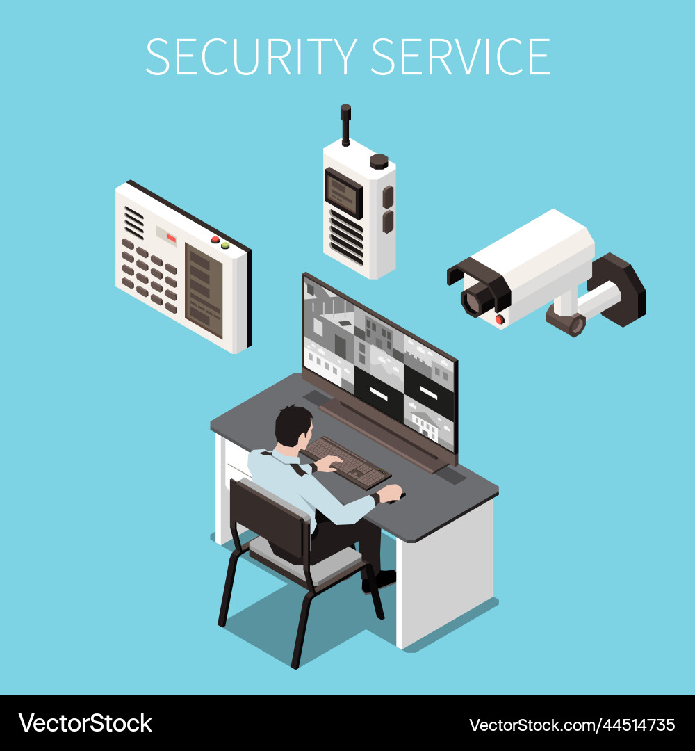 Security service design concept Royalty Free Vector Image