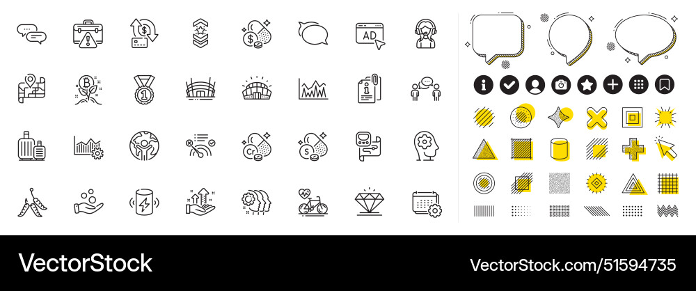 Set of attached info ad and operational Royalty Free Vector