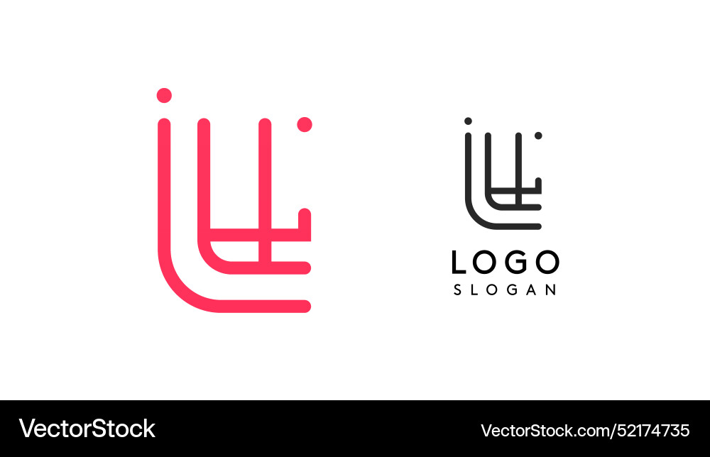 Stylized letter l tech-inspired typography logo Vector Image