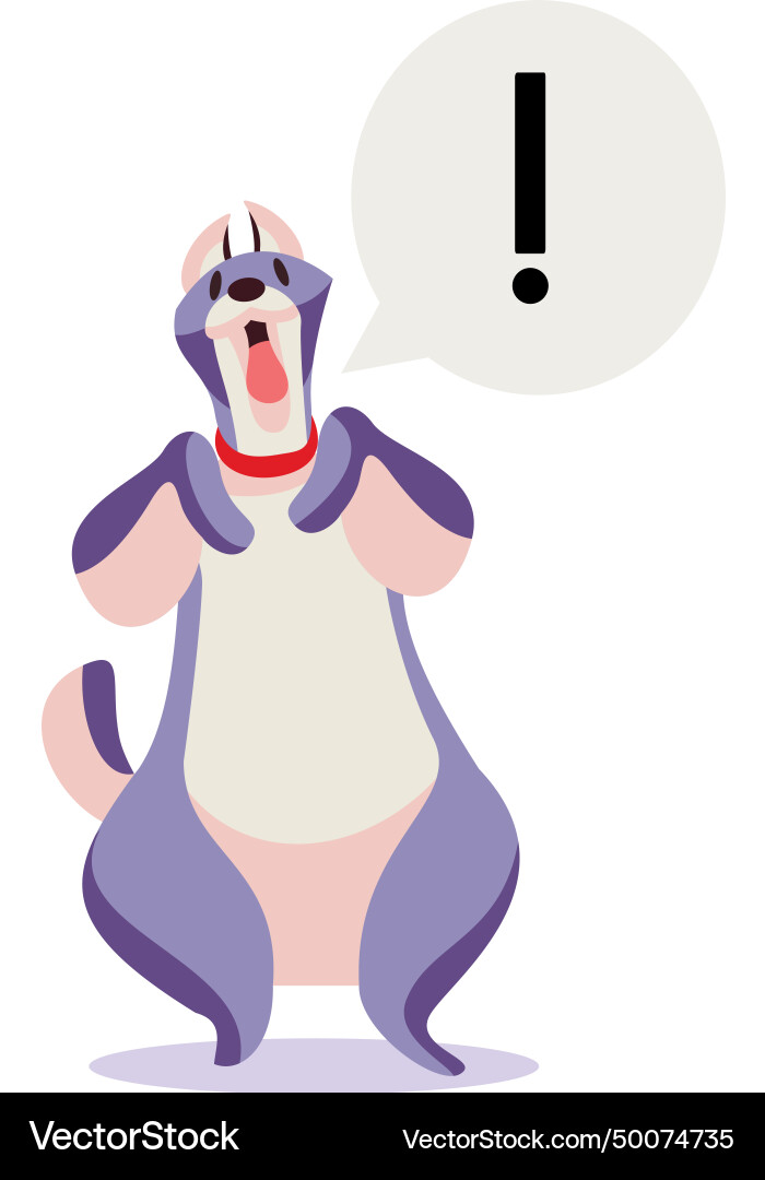 Surprised cartoon cat standing with exclamation Vector Image