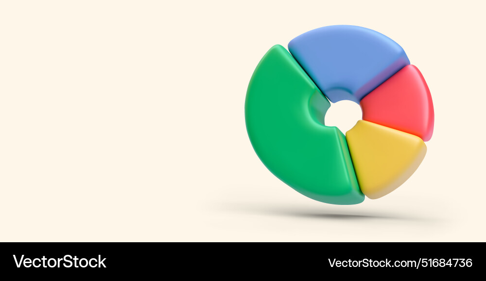 Business graph in realistic style isolated Vector Image