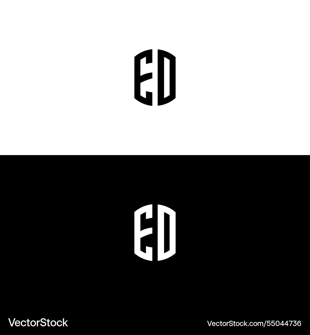 Creative-ed-architecture-monogram-letters-logo Vector Image