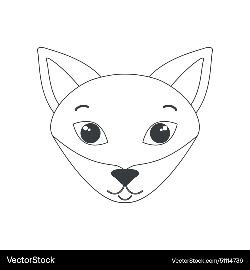 Cute fox face wild animals head of simple Vector Image