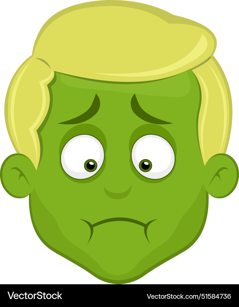 Head man blonde green nausea Royalty Free Vector Image